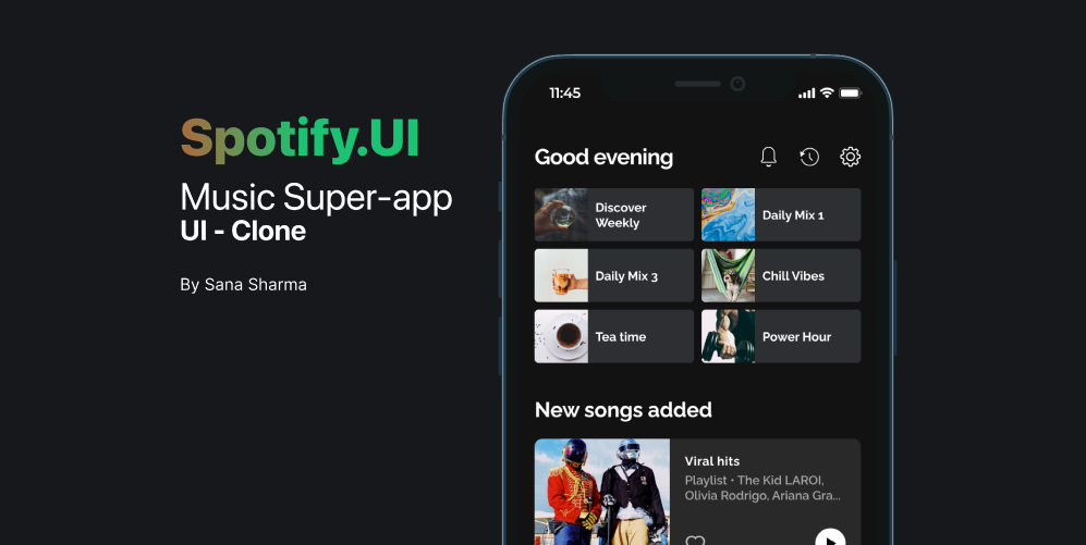 Spotify Clone UI - Sanashart - Medium