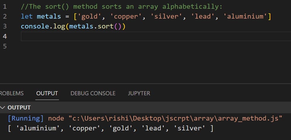 JavaScript Array[] methods. Described below are some common array… | by Taranjit Singh Anand ...