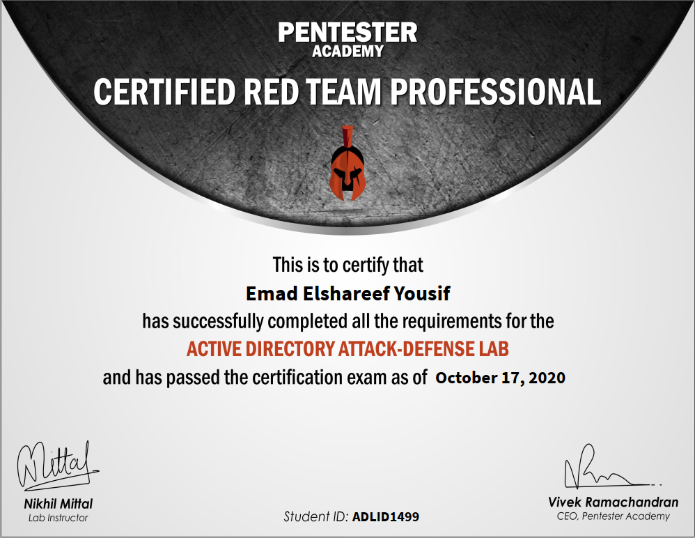 CRTP Journey. Finally, I got my Certified Red Team… | by R3COV3RY | Medium