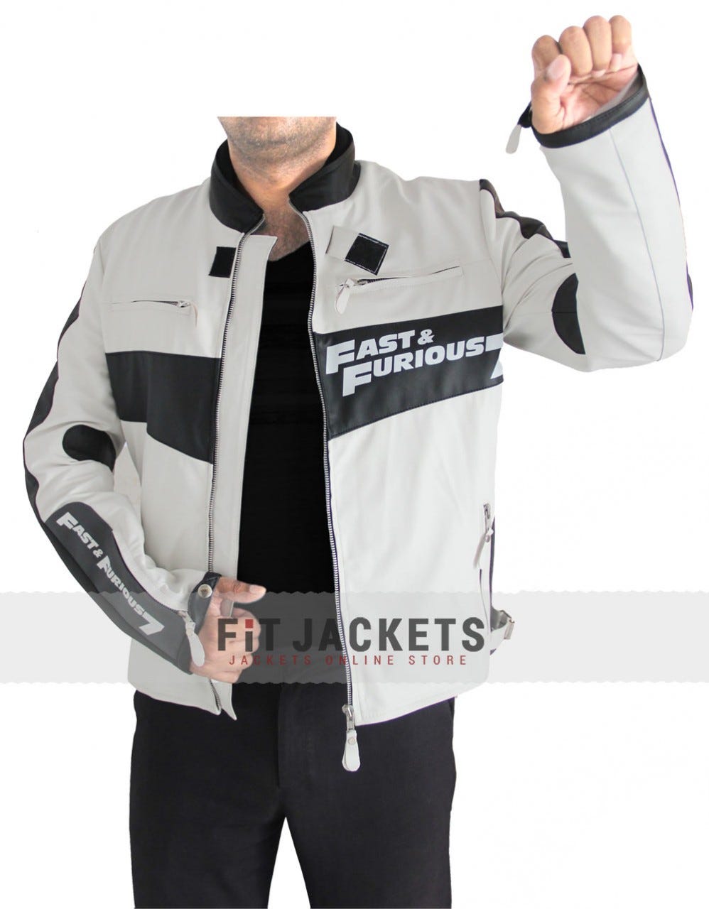 BLACK AND WHITE VIN DIESEL FAST AND FURIOUS 7 JACKET | by ...