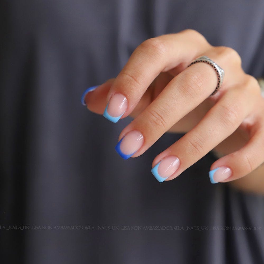 Feel confident and blue-tiful! Blue french tips for lovely Using all LK ...